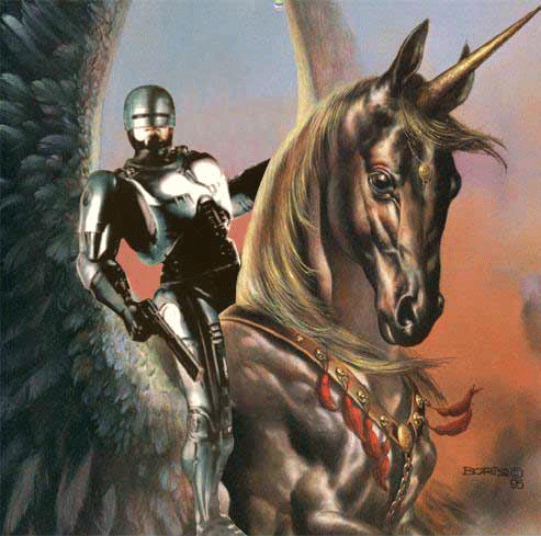 Saturday cute: Robocop on a unicorn - FlickFilosopher.com