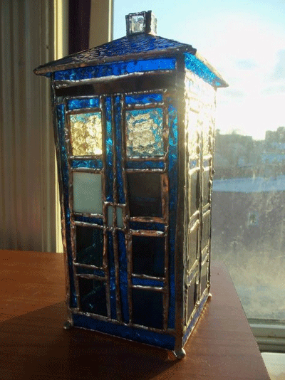 Doctor Who thing of the day: stained-glass TARDIS - FlickFilosopher.com